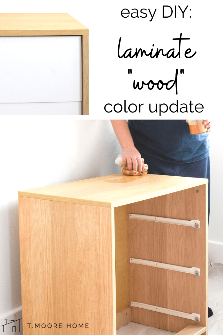 How To Stain Laminate Furniture - A Paint Trick For Changing Fake Wood ...